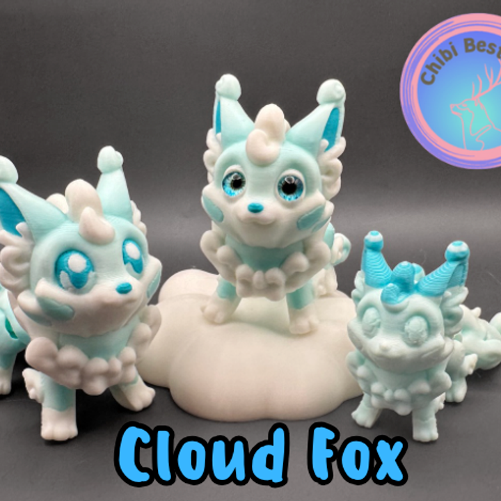 3D Printable Cloud Fox Flexi by ChibiBestiary